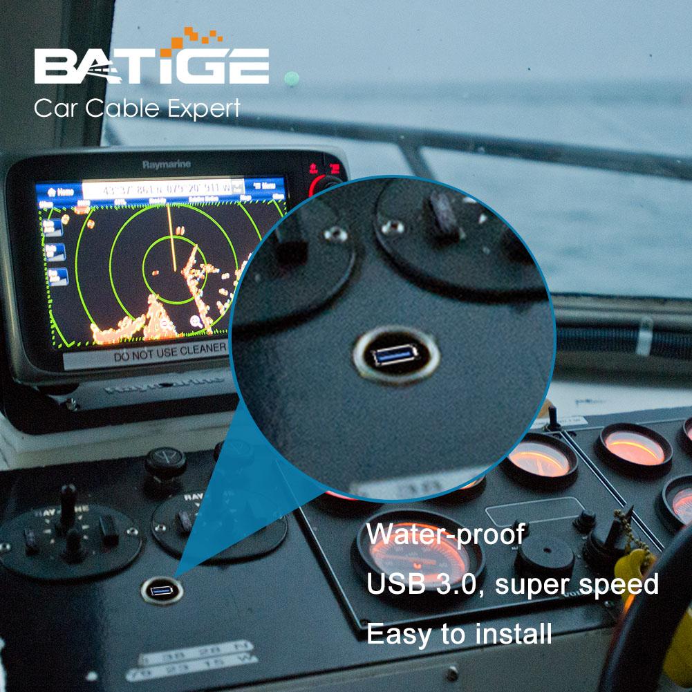 BATIGE Single Port USB 3.0 Car Mount Flush Cable 3ft | CAR MOUNT USB ...