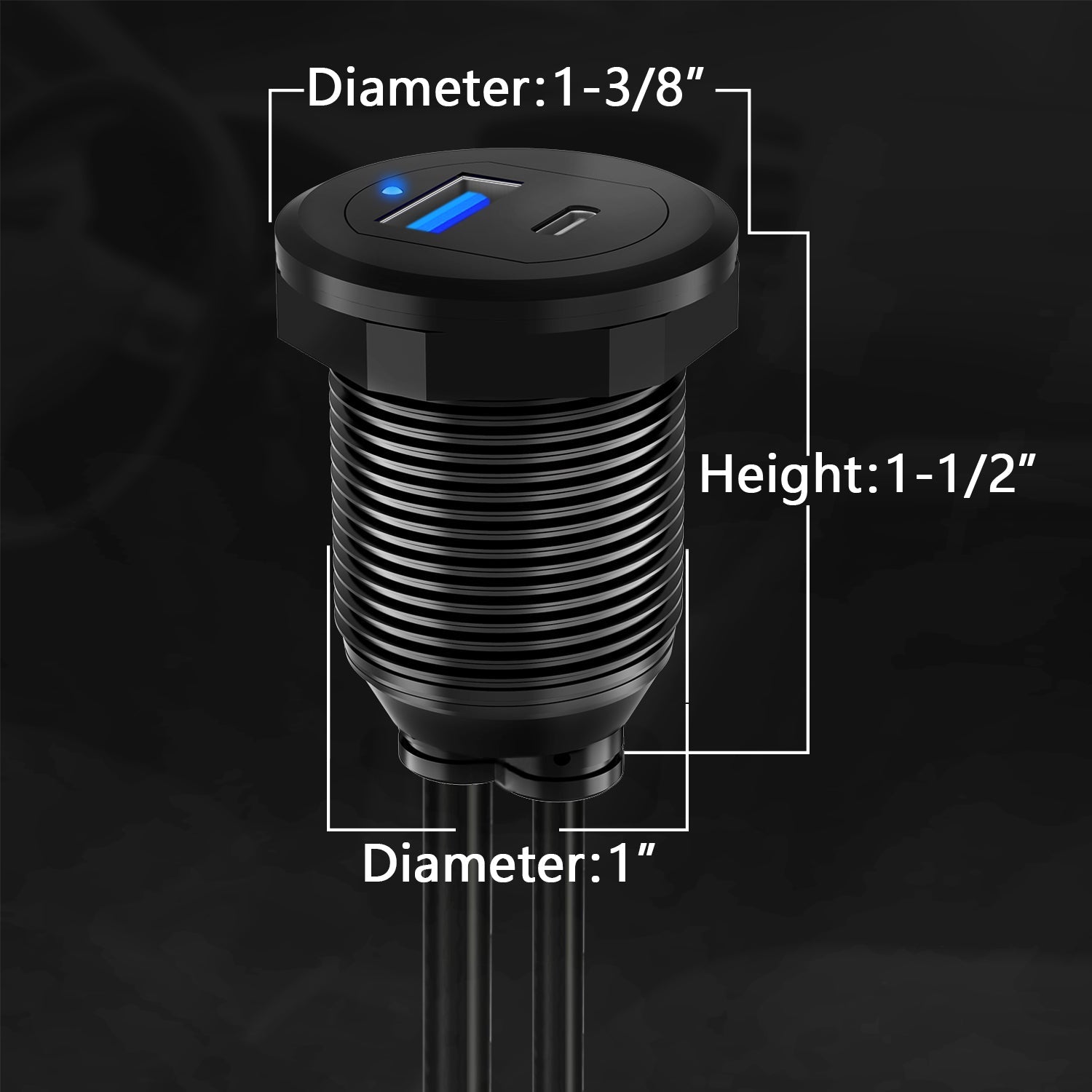 BATIGE Type C 3.0 and USB 3.0 Alloy Shell Car Mount Flush Cable 1M ...